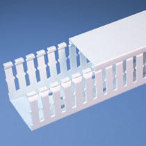 Panduit F1X2WH6 Narrow Slotted Wiring Duct, PVC, 1" x 2" x 6ft, White ...